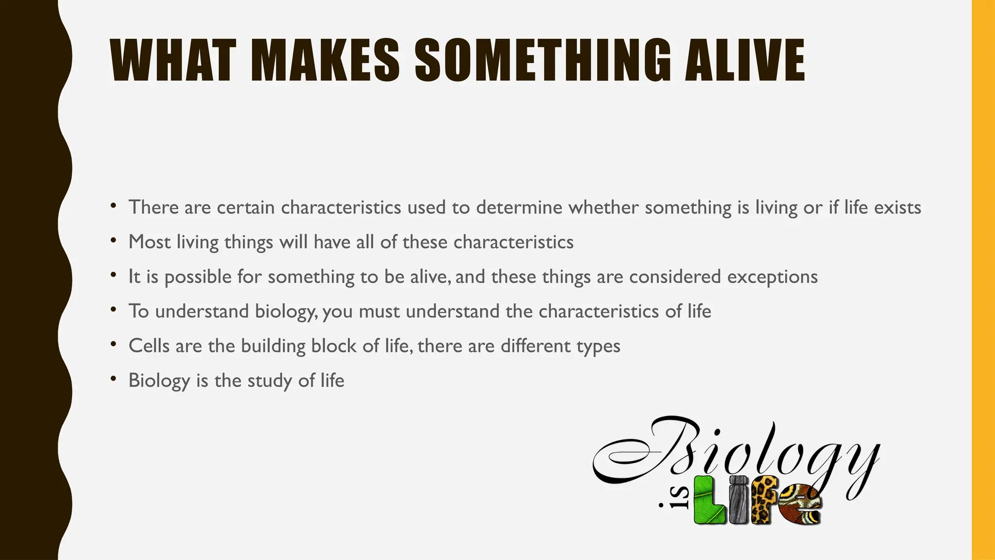 Biology- Characteristics of Life, What Makes Things Living- Basic ...