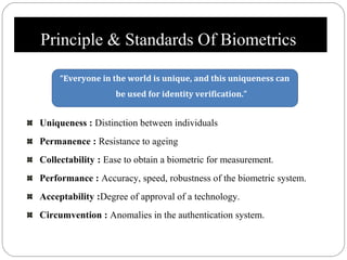 Bio-metrics Authentication Technique | PPT