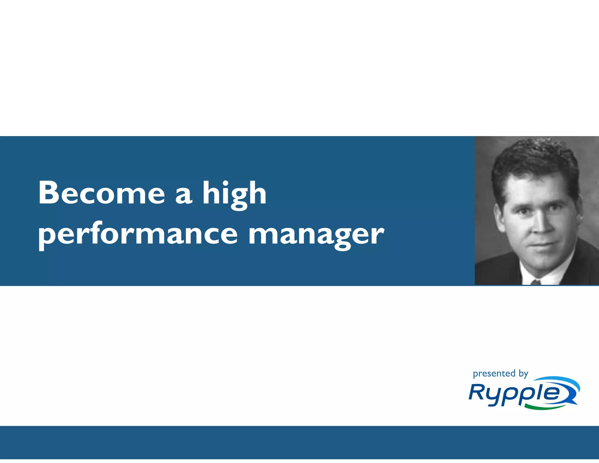 Become a High Performance Manager - Stephen Miles | PDF