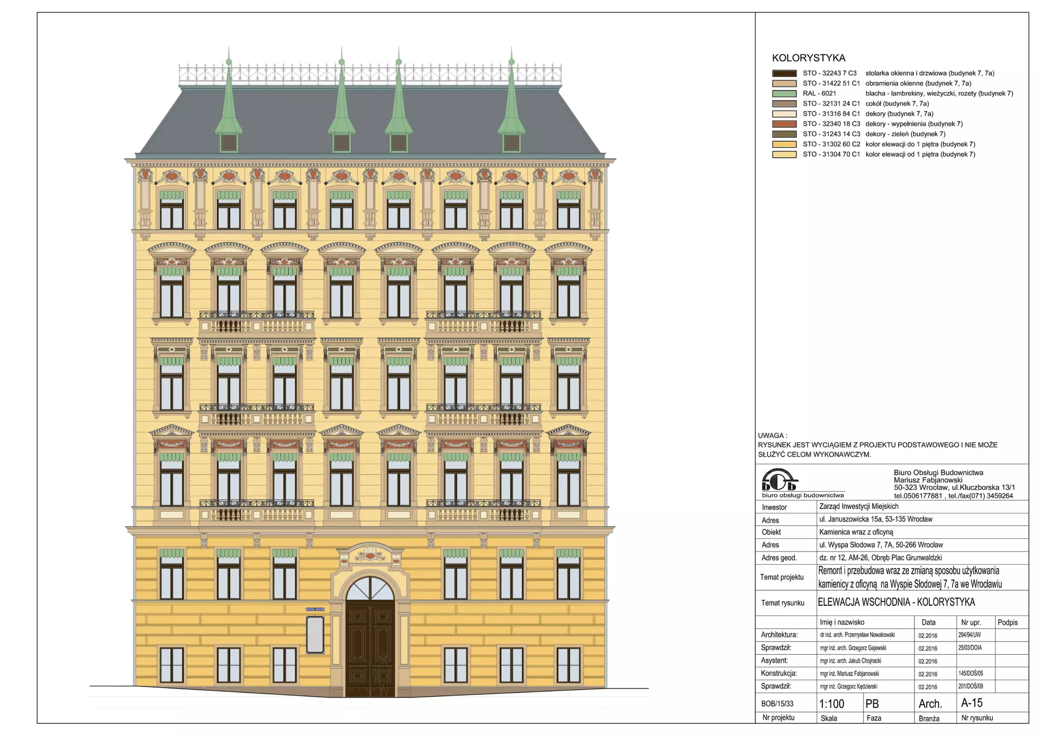 Rysunki projektu budowlanego kamienicy Wyspa Słodowa 7 | PDF | Real Estate