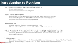 Rythium's Independent Oracle License Management Services | PPT