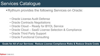 Rythium's Oracle License Audit Defense Services | PPT