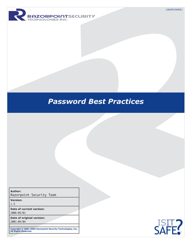 PASSWORD BEST PRACTICES | PDF | Internet Safety | Parenting
