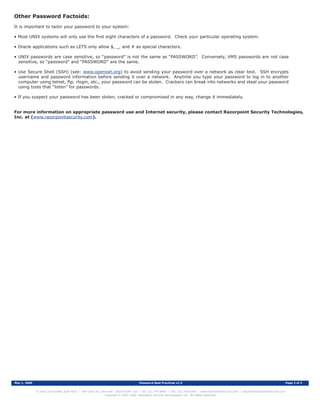 PASSWORD BEST PRACTICES | PDF