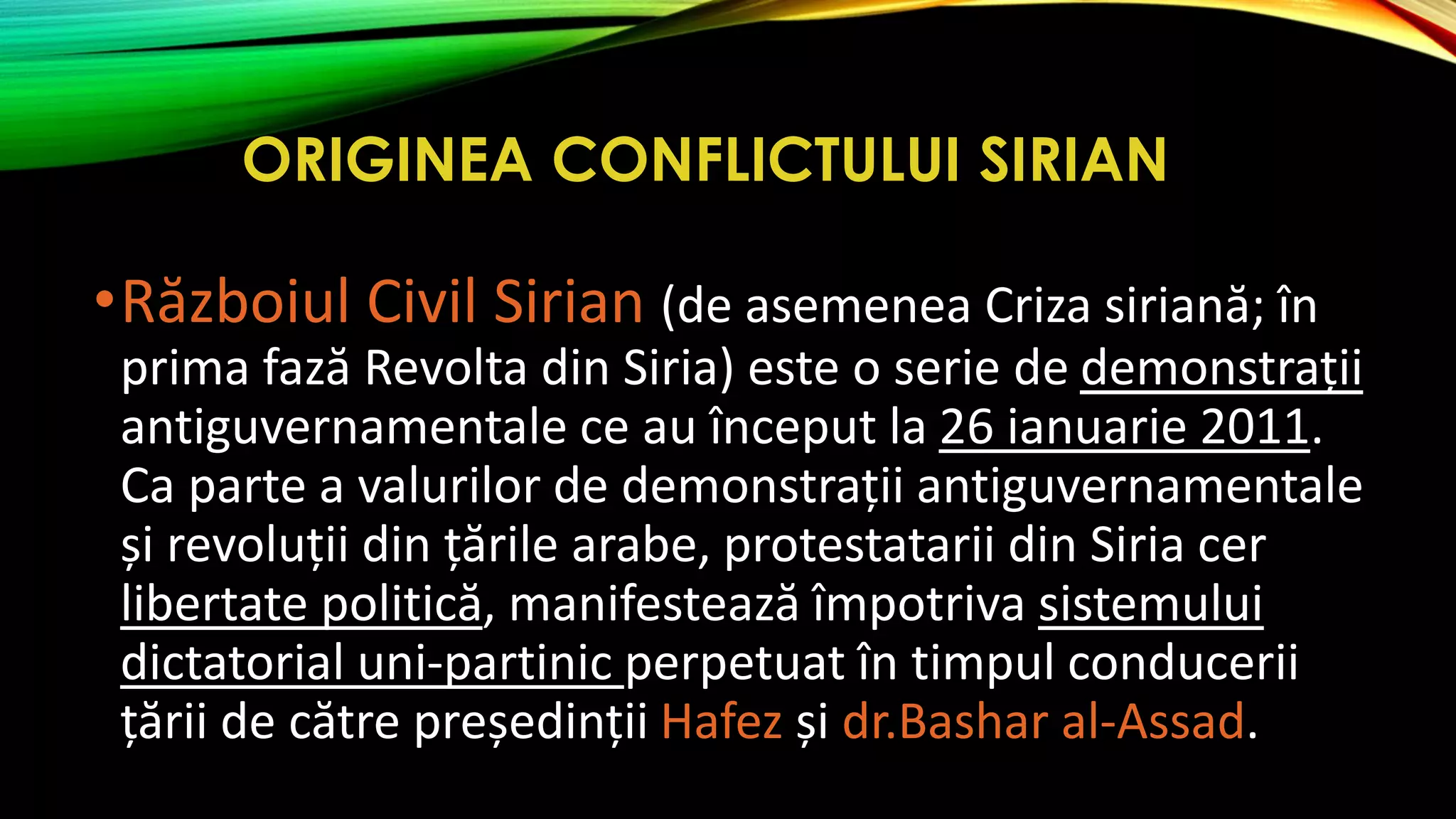 Războiul civil din Siria | PPTX