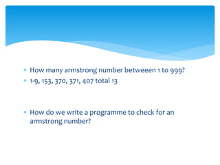 Armstrong Number presentation | PPTX