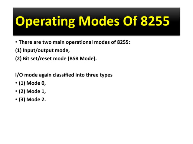 8255 PPI | PPTX | Operating Systems | Computer Software and Applications