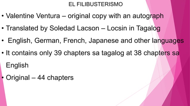 jose rizal el filibusterismo el filibusterimo | PPTX | Fiction | Books and Literature