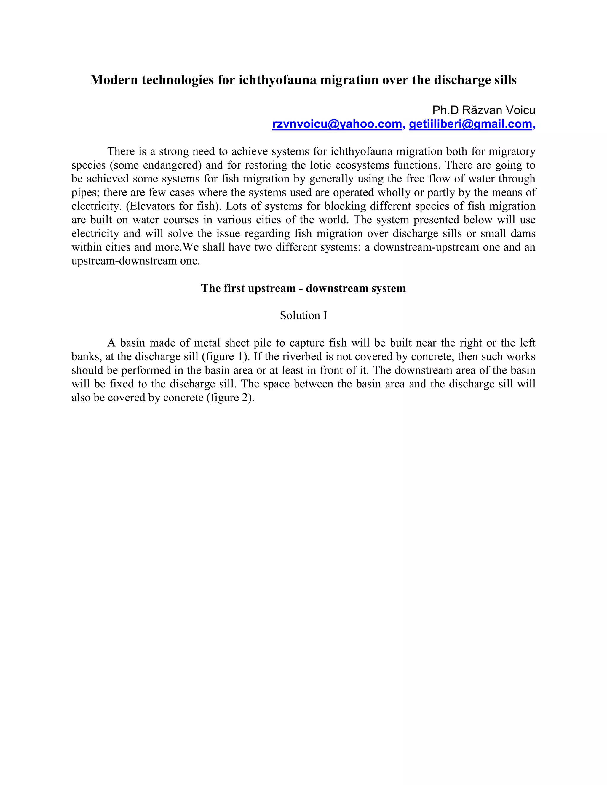 Modern technologies for ichthyofauna migration over the discharge sills! | PDF | Geology | Science