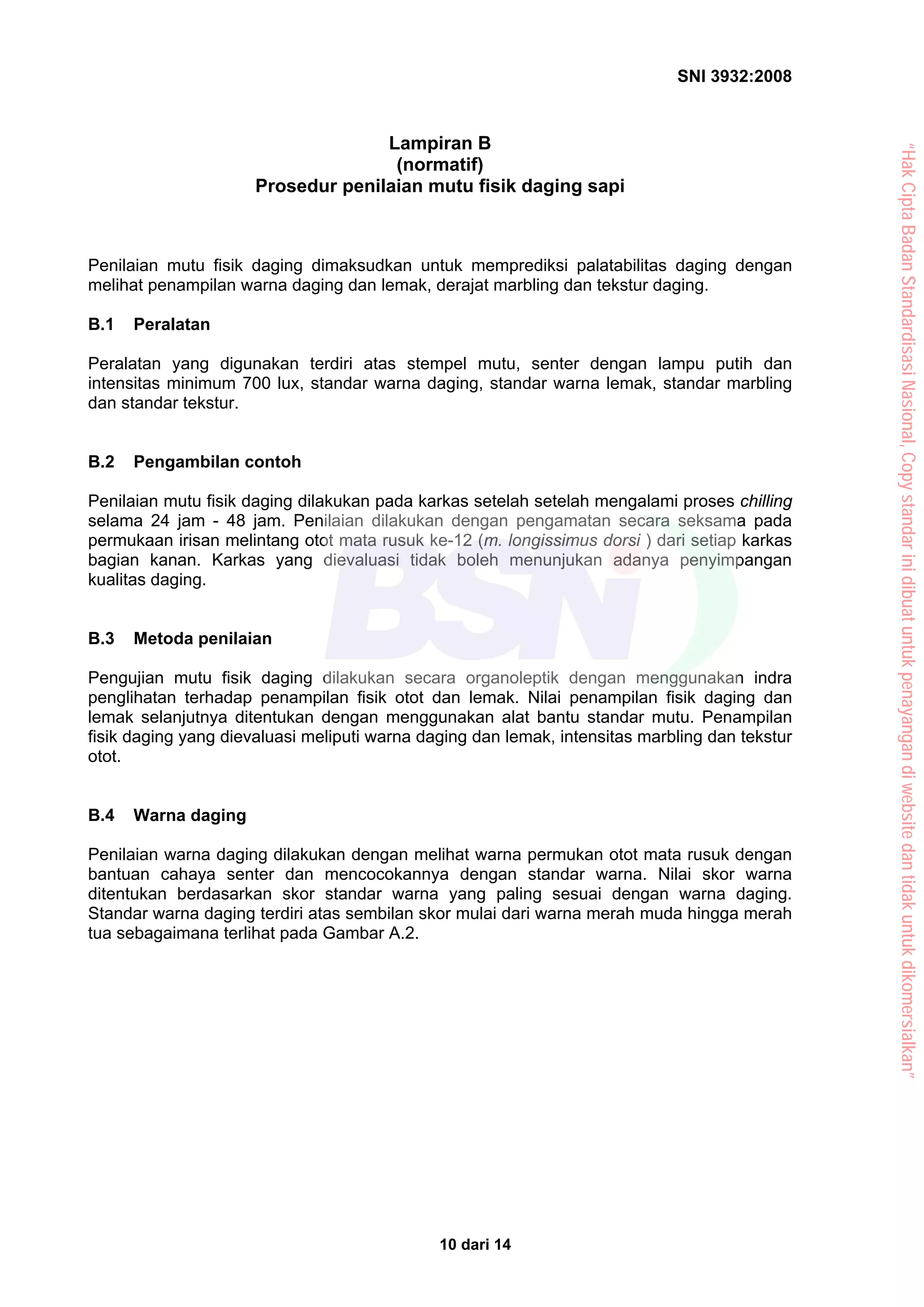 Sni karkas dan daging sapi | PDF