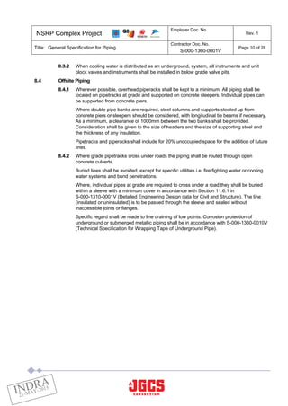 S 000-1360-0001 v-1_0001_general specification for piping | PDF