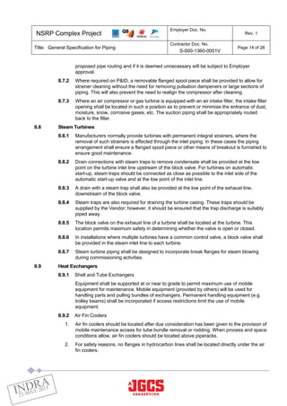 S 000-1360-0001 v-1_0001_general specification for piping | PDF
