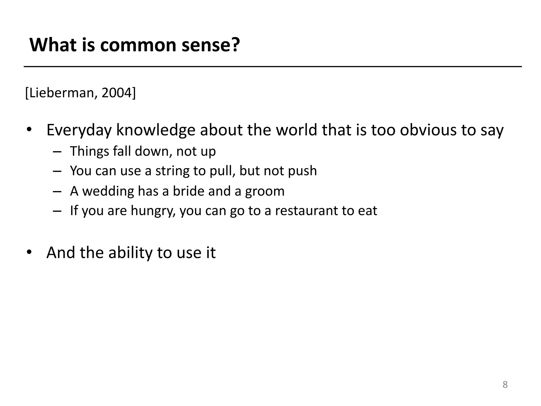 Introduction to common sense reasoning | PDF