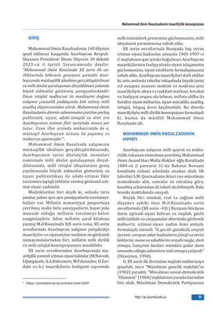 MƏHƏMMƏD ƏMİN RƏSULZADƏNİN MAARİFÇİLİK KONSEPSİYASI / THE ENLIGHTENMENT ...