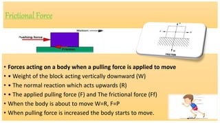 FRICTION - WORKSHOP CALCUALTION AND SCIENCE 2ND YEAR | PPTX