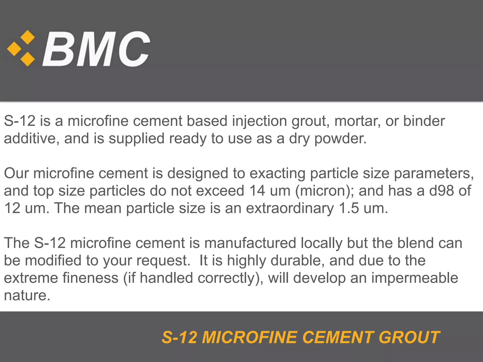 S 12 microfine injection grout | PPT