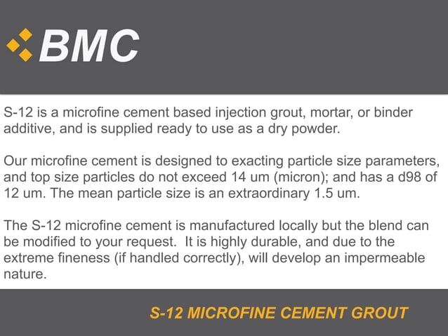 S 12 microfine injection grout | PPT
