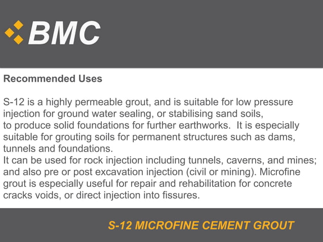 S 12 microfine injection grout | PPT
