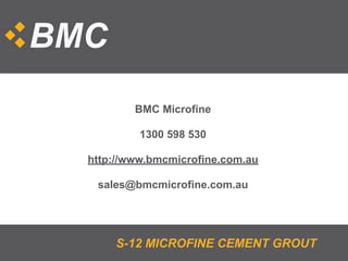 S 12 microfine injection grout | PPT