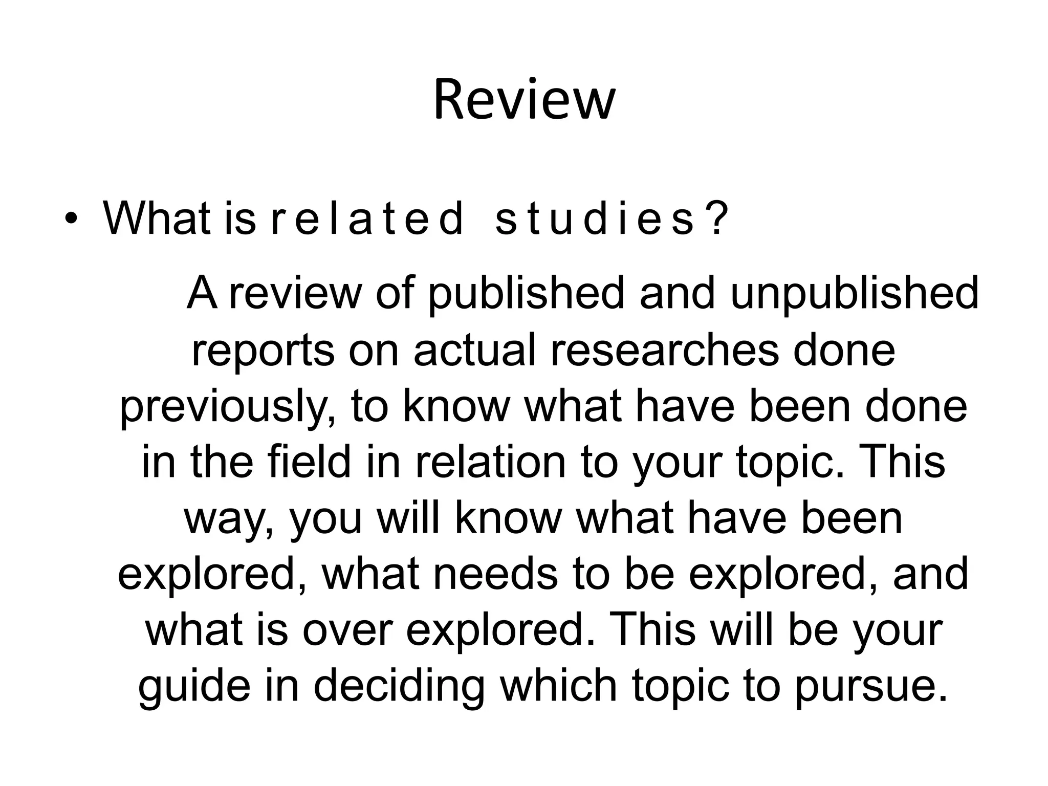 Sample Entry of Related Literature and Related Study | PPTX