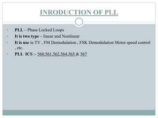 (S.C.E.T) Appliction of pll fm demodulation fsk demodulation | PPTX