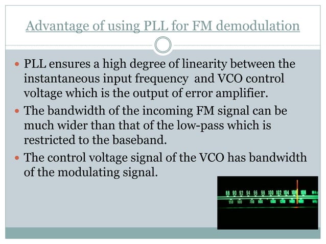 (S.C.E.T) Appliction of pll fm demodulation fsk demodulation | PPTX