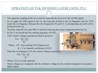 (S.C.E.T) Appliction of pll fm demodulation fsk demodulation | PPTX