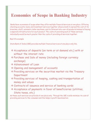 Economies of Scale and Scope in Banking Industry | DOCX