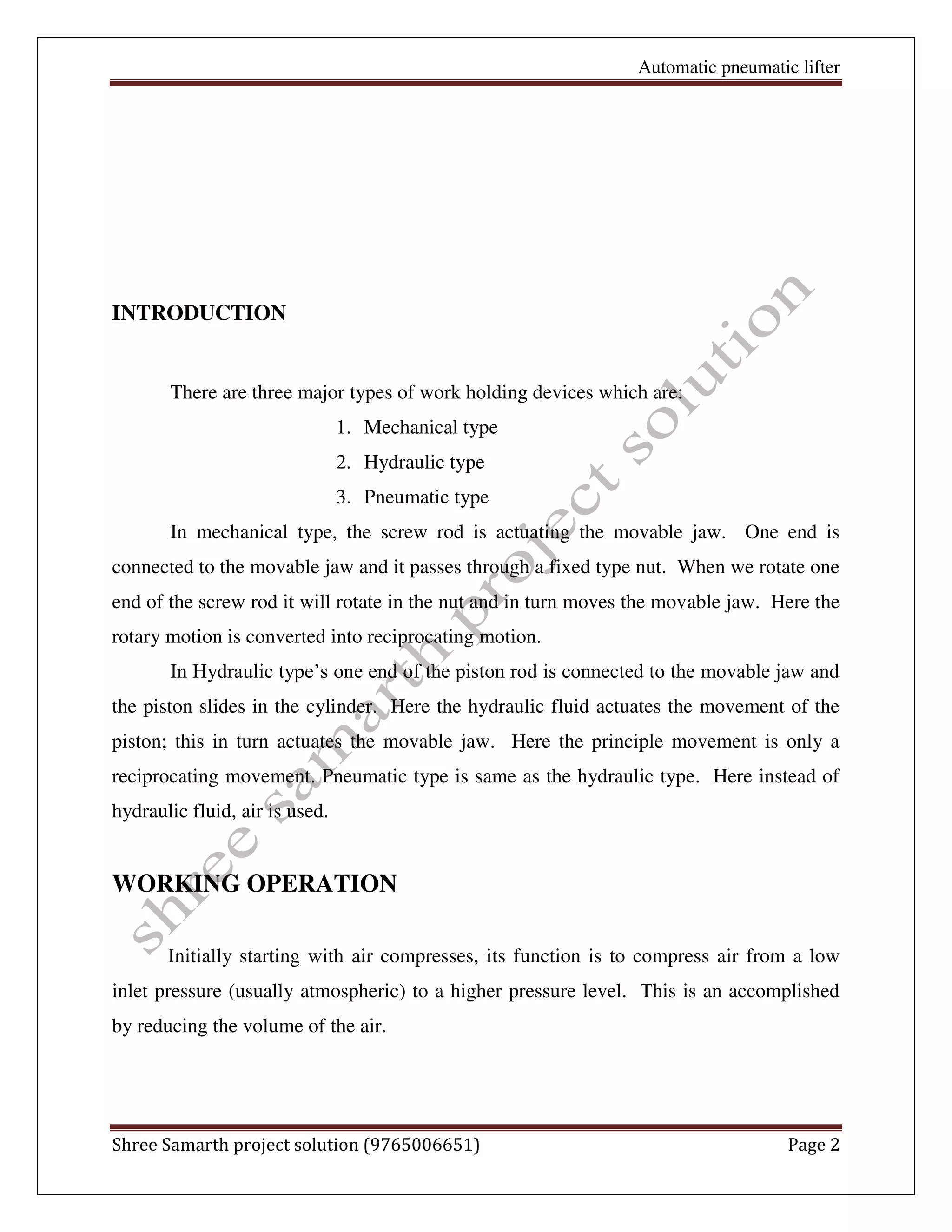automatic pneumatic lifter | PDF