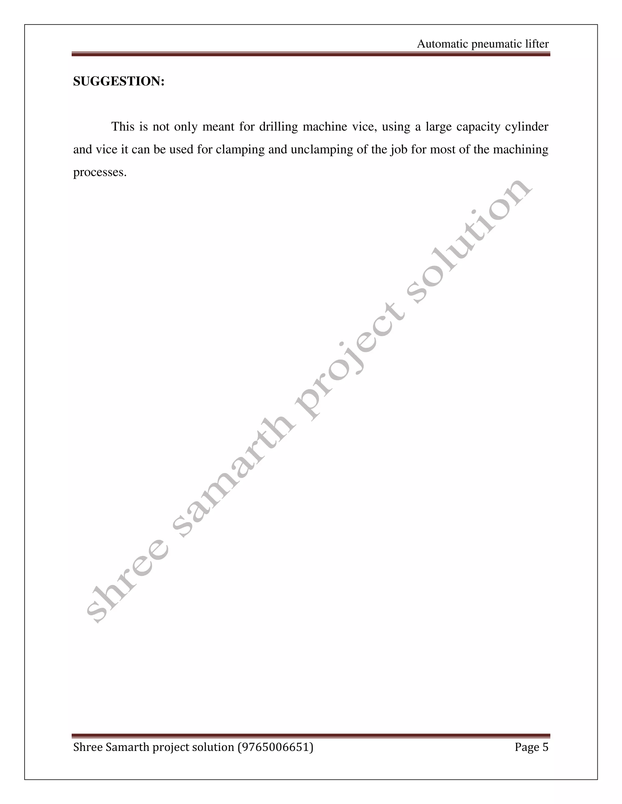 automatic pneumatic lifter | PDF