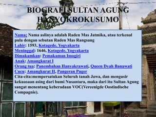 Sultan Agung_SMAN1KEJAYAN_Kab_Pasuruan | PPT