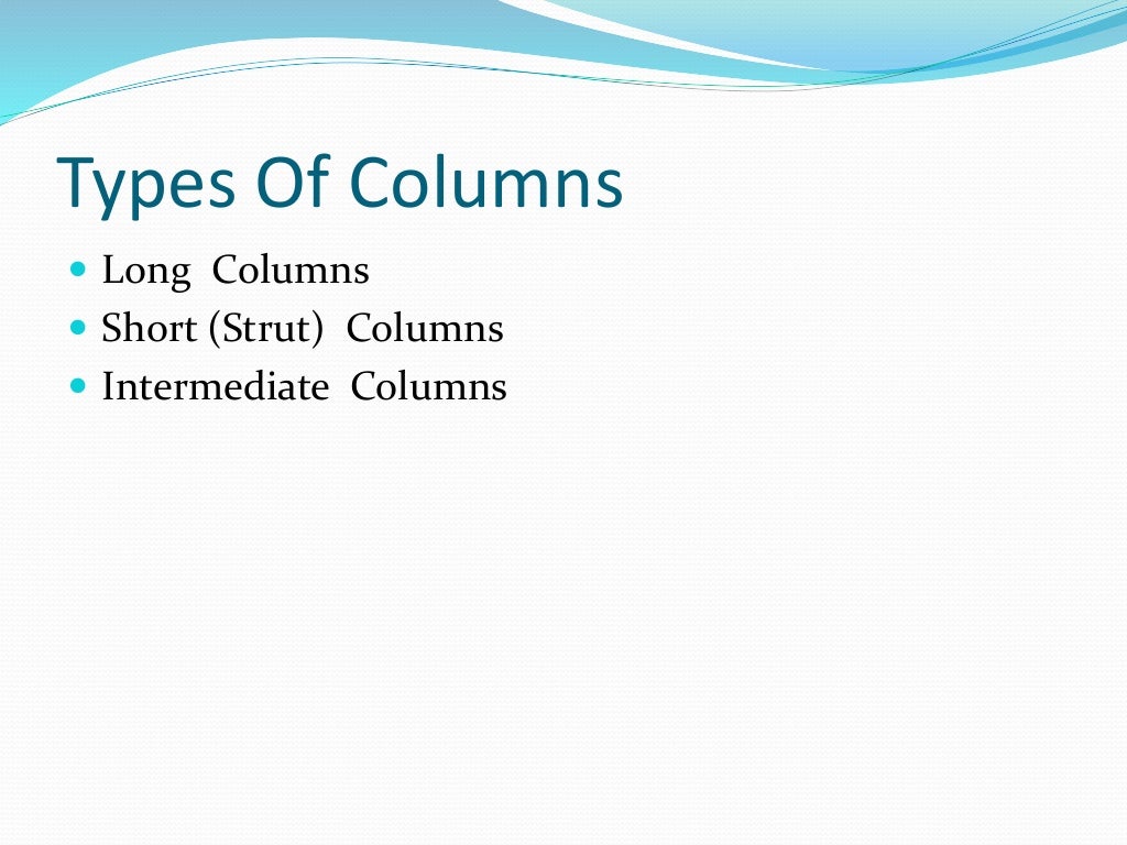 column and it's types
