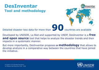 National Disaster Loss Databases (using DesInventar methodology) | PPT