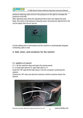 S 1688 stencil cleaner machine operation instruction manual smthelp | PDF