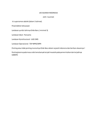 LKS Lahirnya Orde Baru | DOCX