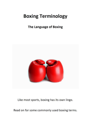 Boxing Terminology | PDF