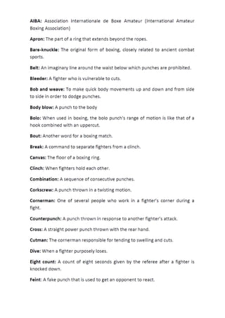 Boxing Terminology | PDF