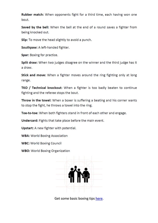 Boxing Terminology | PDF