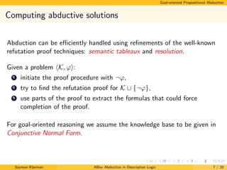ABox Abduction in the Description Logic | PPT