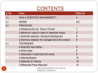 SCIENTIFIC MANAGEMENT | PPT