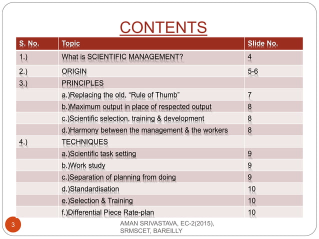 SCIENTIFIC MANAGEMENT | PPT