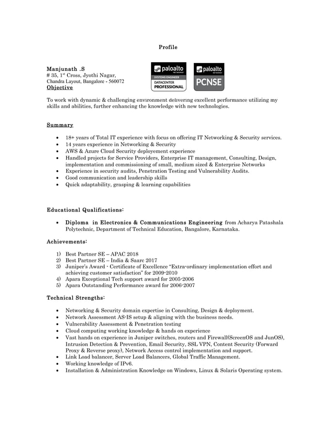 S.manjunath profile | DOC | Cloud Computing | Internet