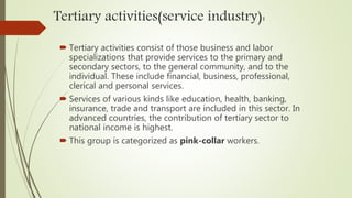 economic activities | PPTX | Geography | Science
