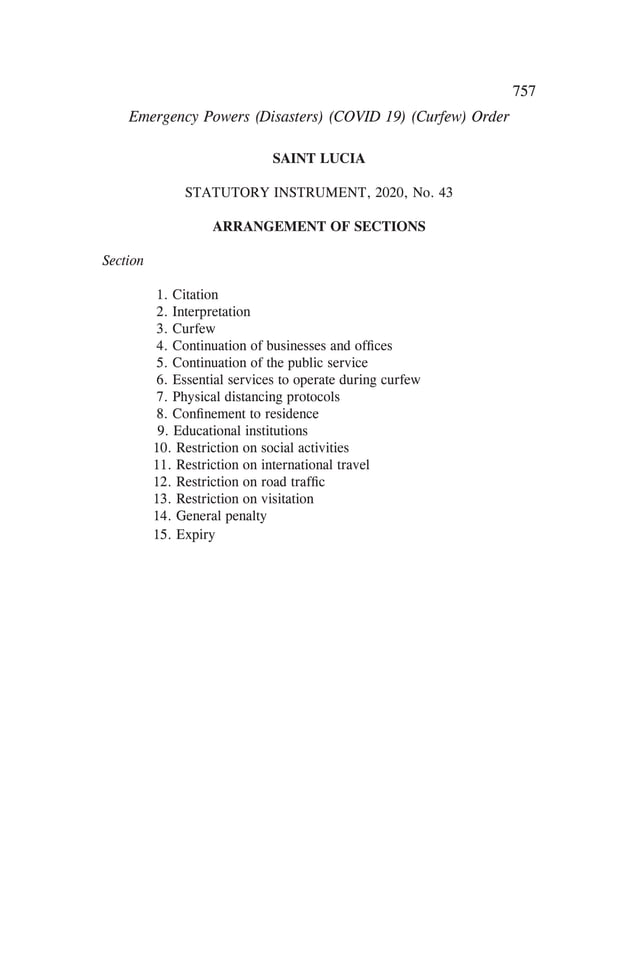 Statutory Instrument #43 of 2020 | PDF
