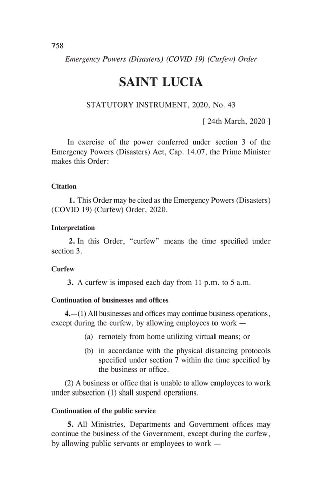 Statutory Instrument #43 of 2020 | PDF