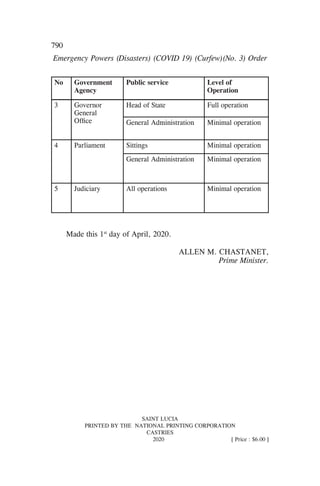 SAINT LUCIA STATUTORY INSTRUMENT, 2020, No. 46 | PDF