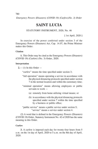SAINT LUCIA STATUTORY INSTRUMENT, 2020, No. 46 | PDF