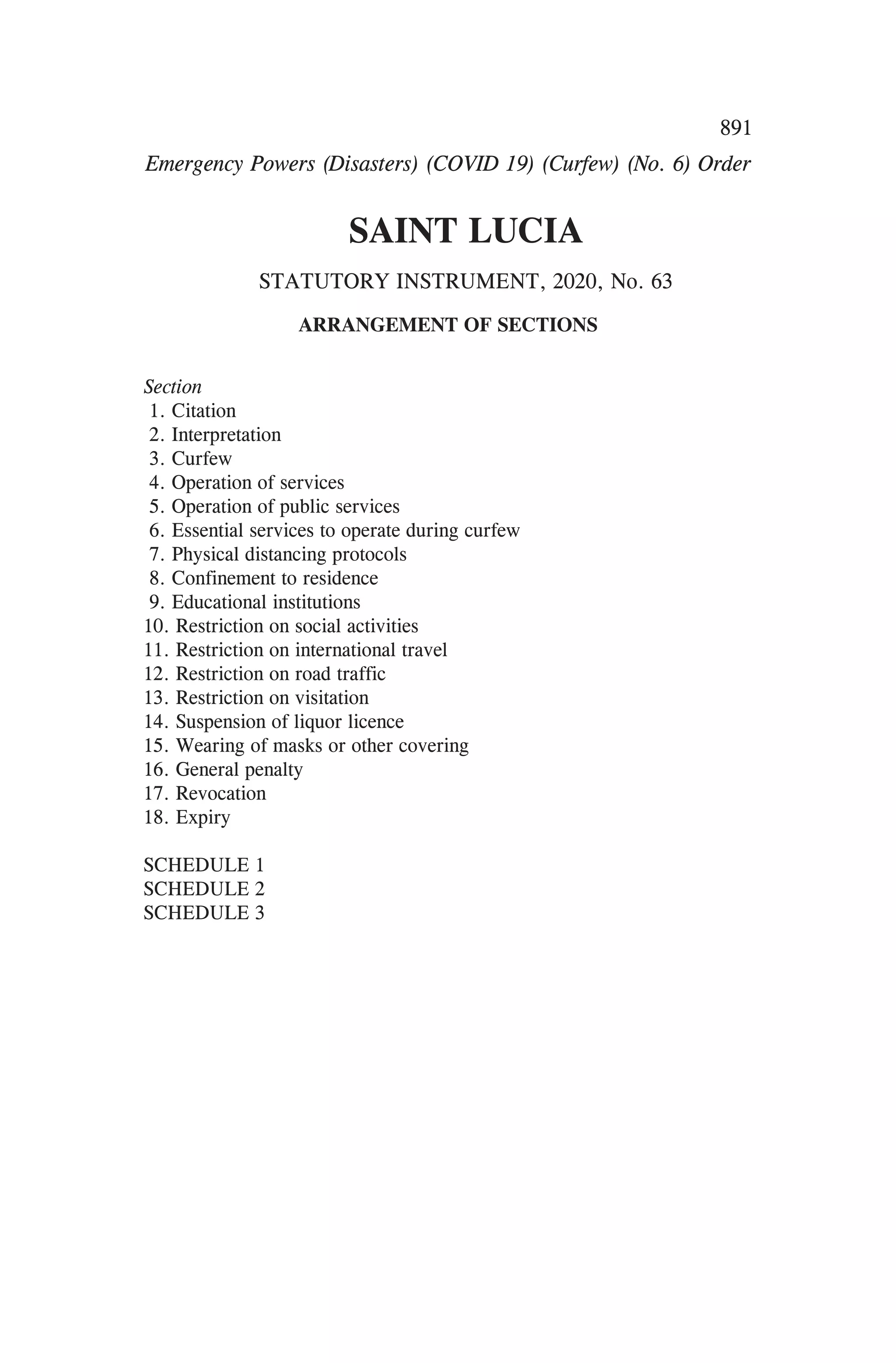Statutory Instrument #63 of 2020 | PDF