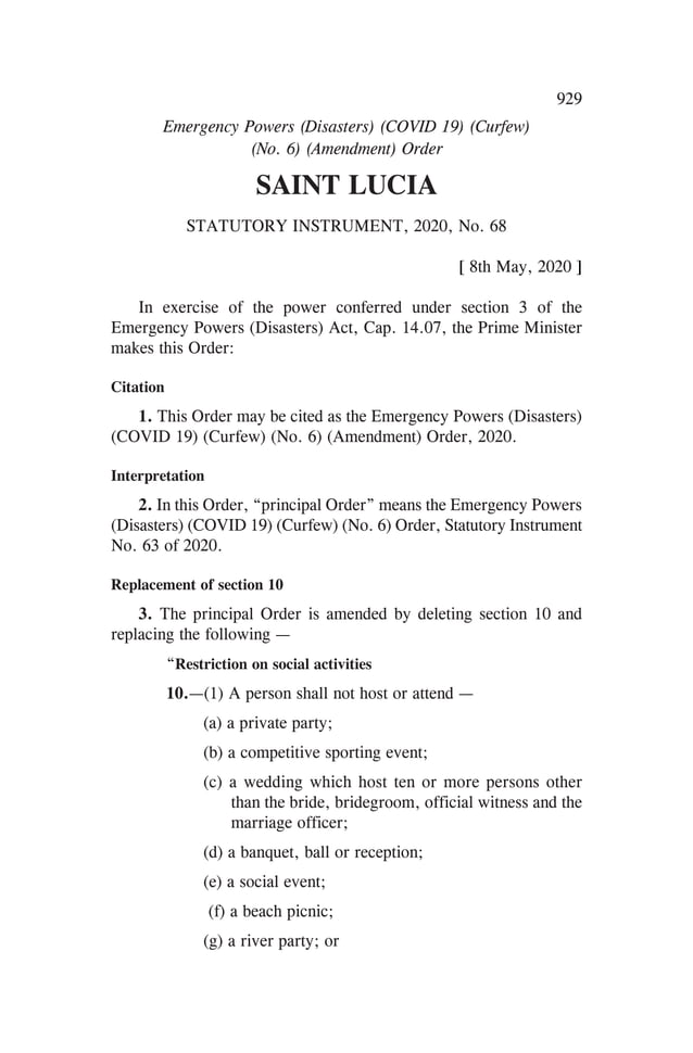 Statutory Instrument #68 of 2020 | PDF