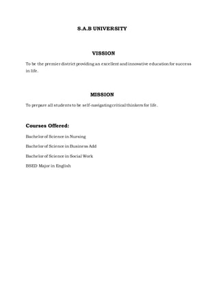 S.a.b university | PDF